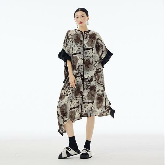shibuya element | V-neck Printed Dress – branches & knots