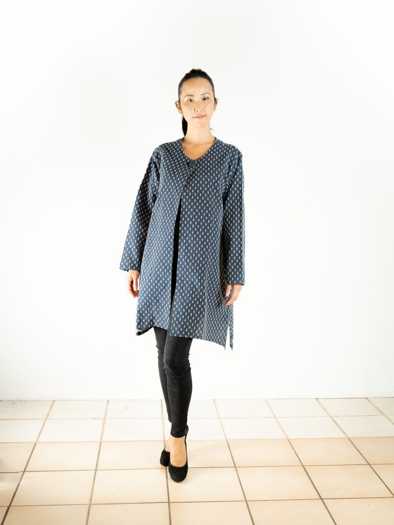 Sasaki Gallery | SSK 5B Long Jacket No Collar - Sashiko – branches & knots