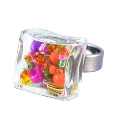PYLONES GLASS RING MINI / SQUARE / MIX PEARL – branches & knots